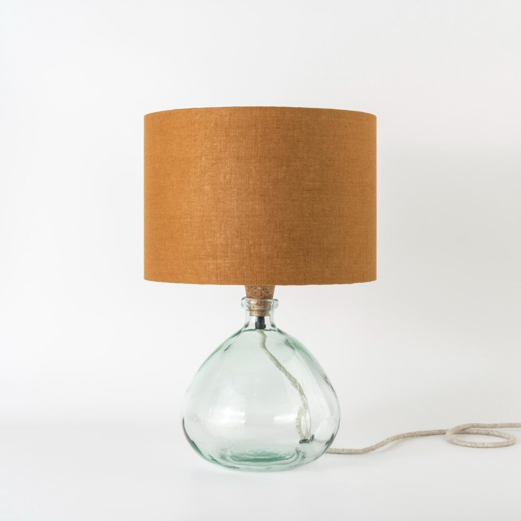 Natural Linen Rust Brown Lampshade | Seaside Shades