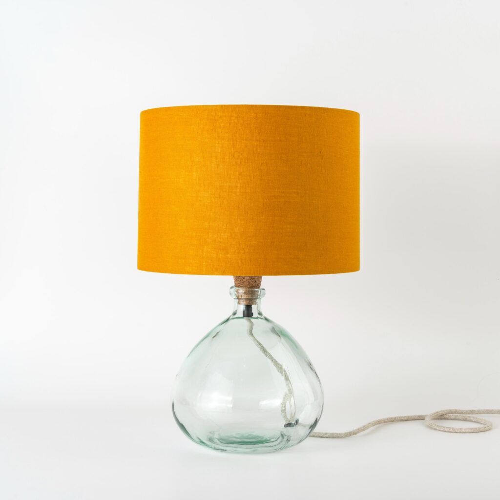 Natural Linen Mustard Yellow Lampshade | Seaside Shades